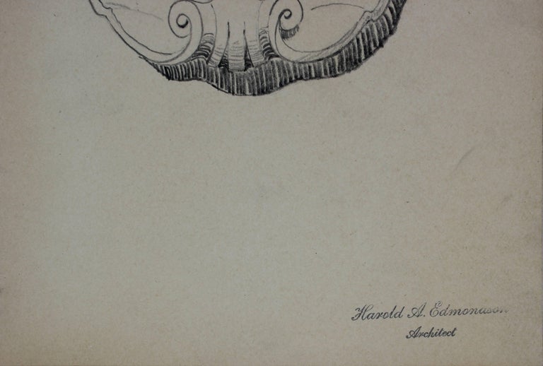 Harold A. Edmondson - Seashell Architectural Detail Drawing in Graphite ...