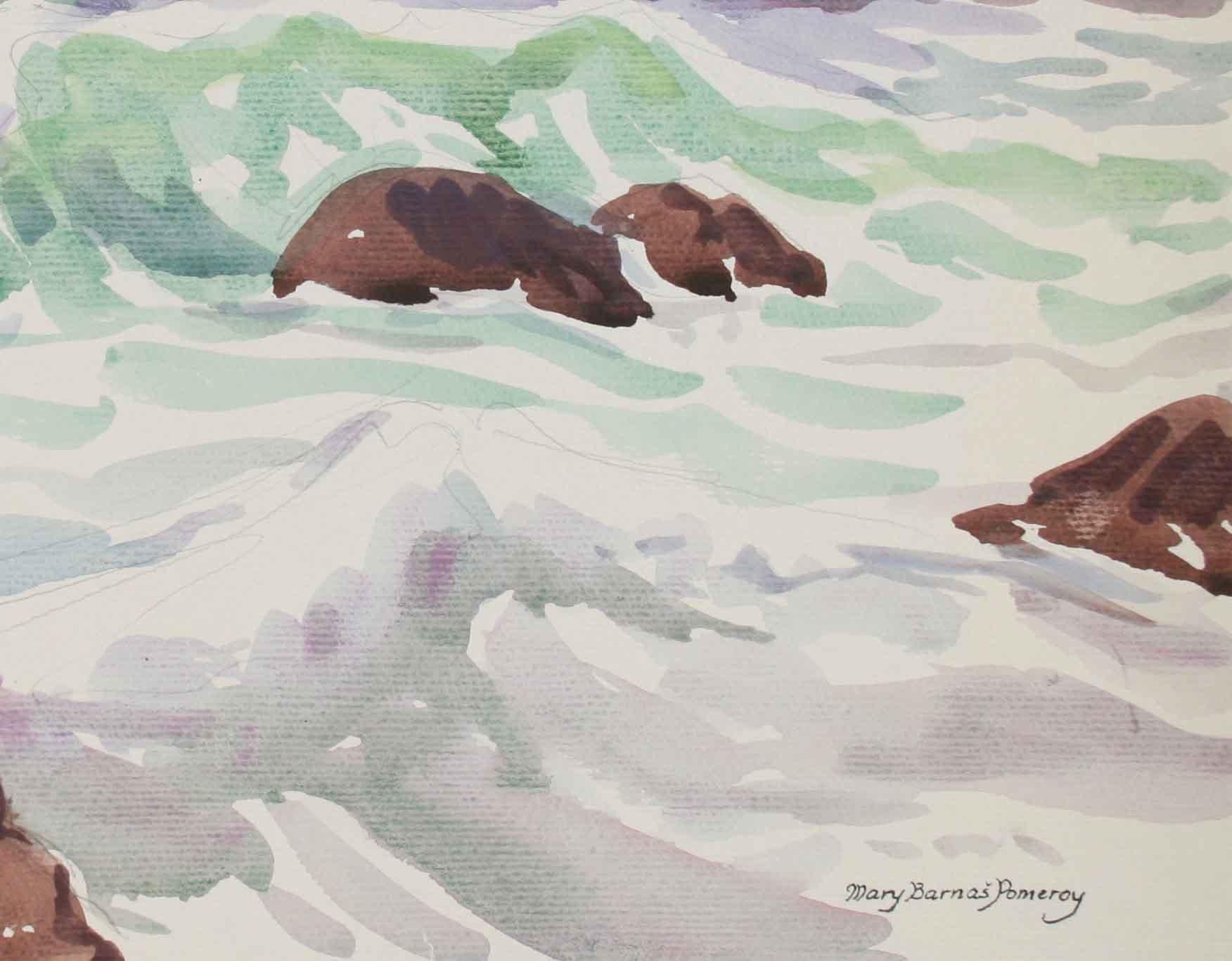 Mary Pomeroy - Pale California Seascape in Watercolor, 20th Century For ...