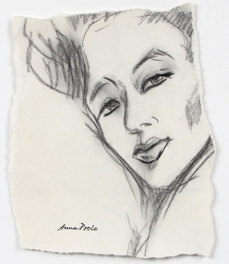 Anna Poole - Portrait of a Woman, Graphite on Paper, Late 20th Century ...