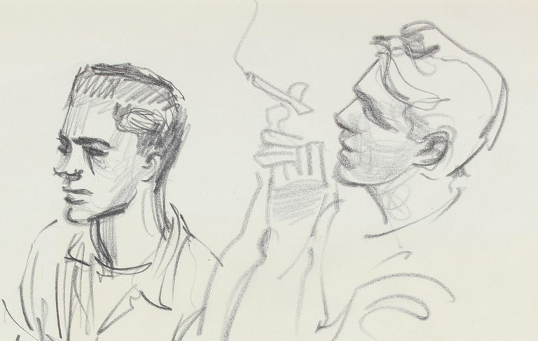 Richard Caldwell Brewer - Vintage 1940-50s Charcoal Portrait Study of ...