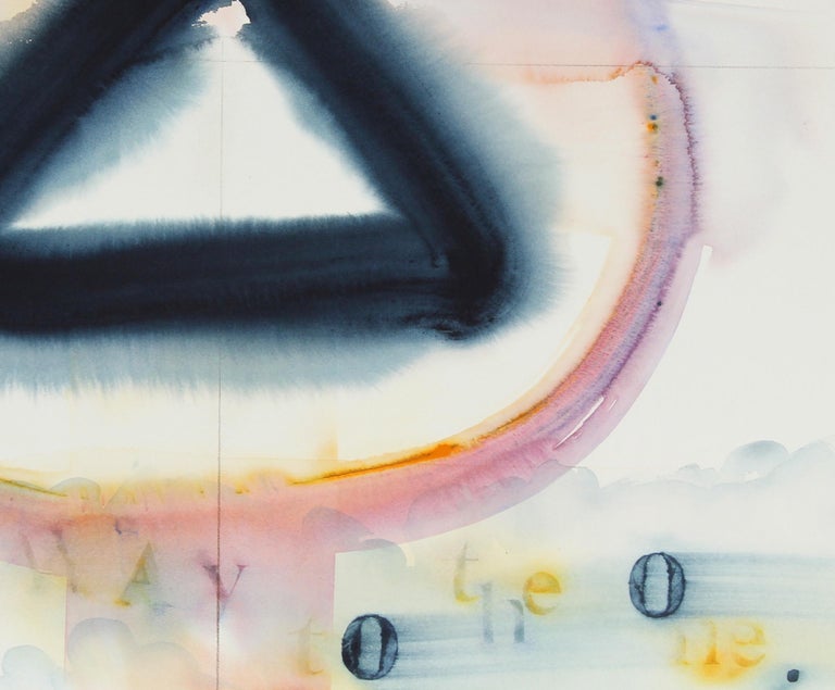 Hugh Wiley - Colorful Circle and Triangle Late 20th Century Watercolor ...