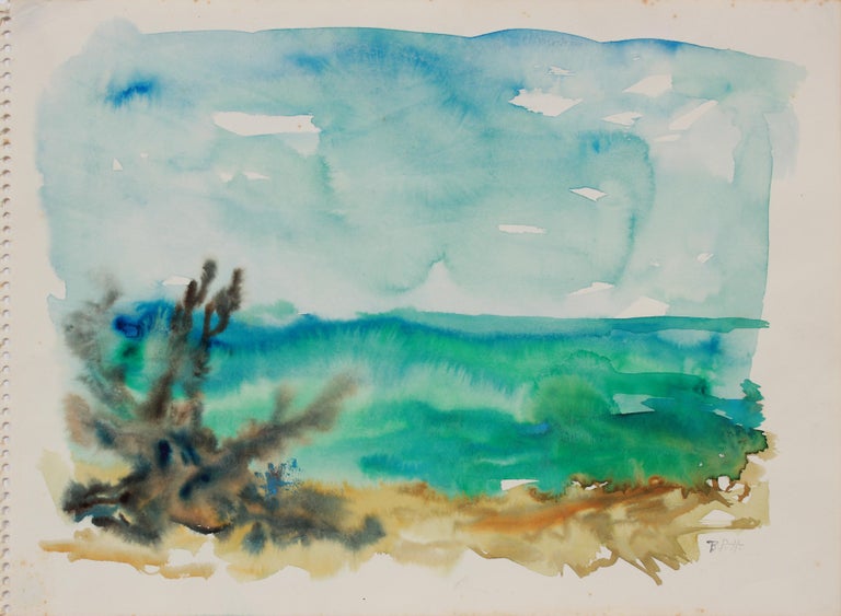 Barbara Rogers Houseworth - Serene Abstracted Beach Scene 1940-50s ...