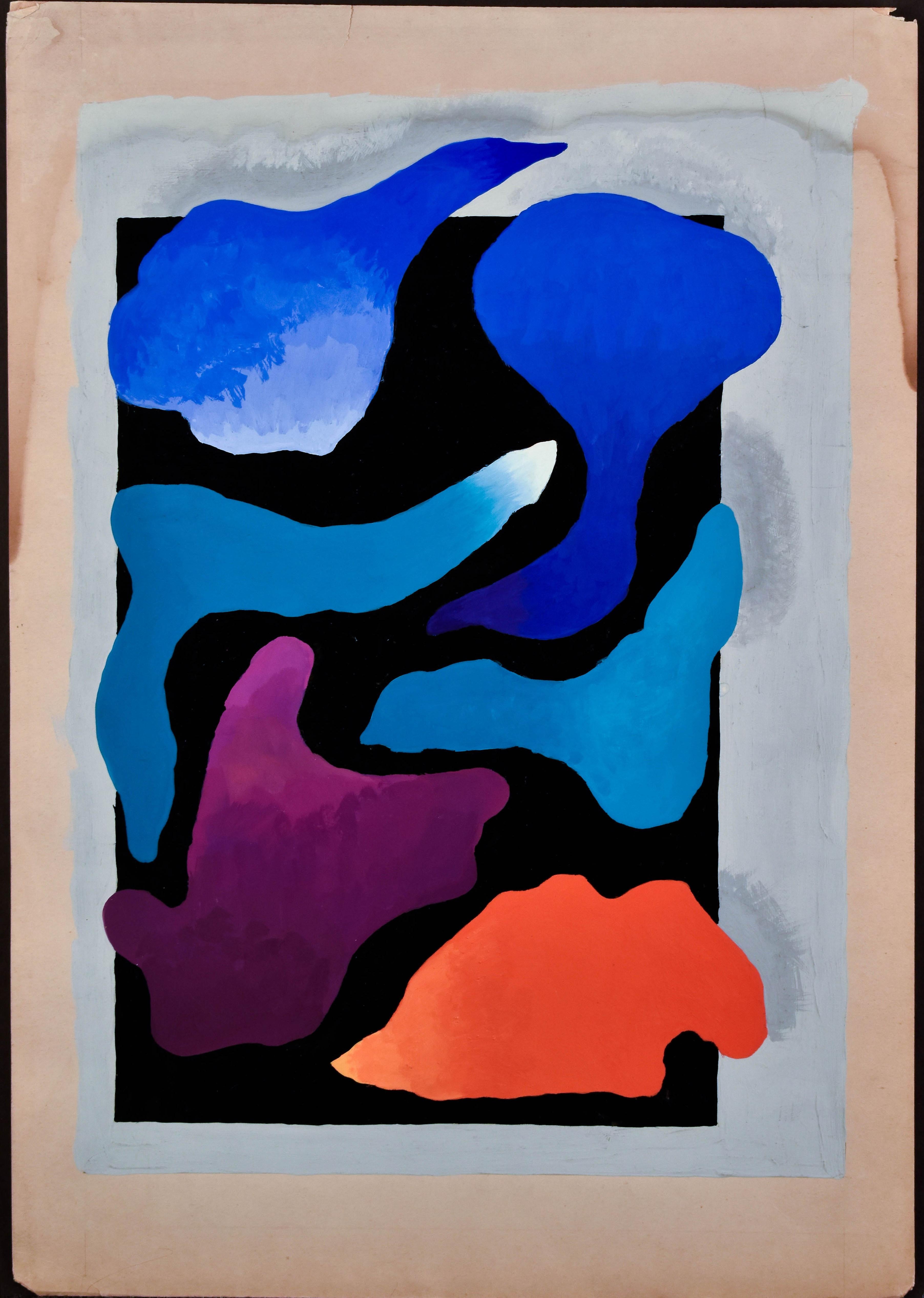 Carlos Mérida - "Abstract" Gouache and Ink on Paper, 20 1/2 x 14 1/8 ...
