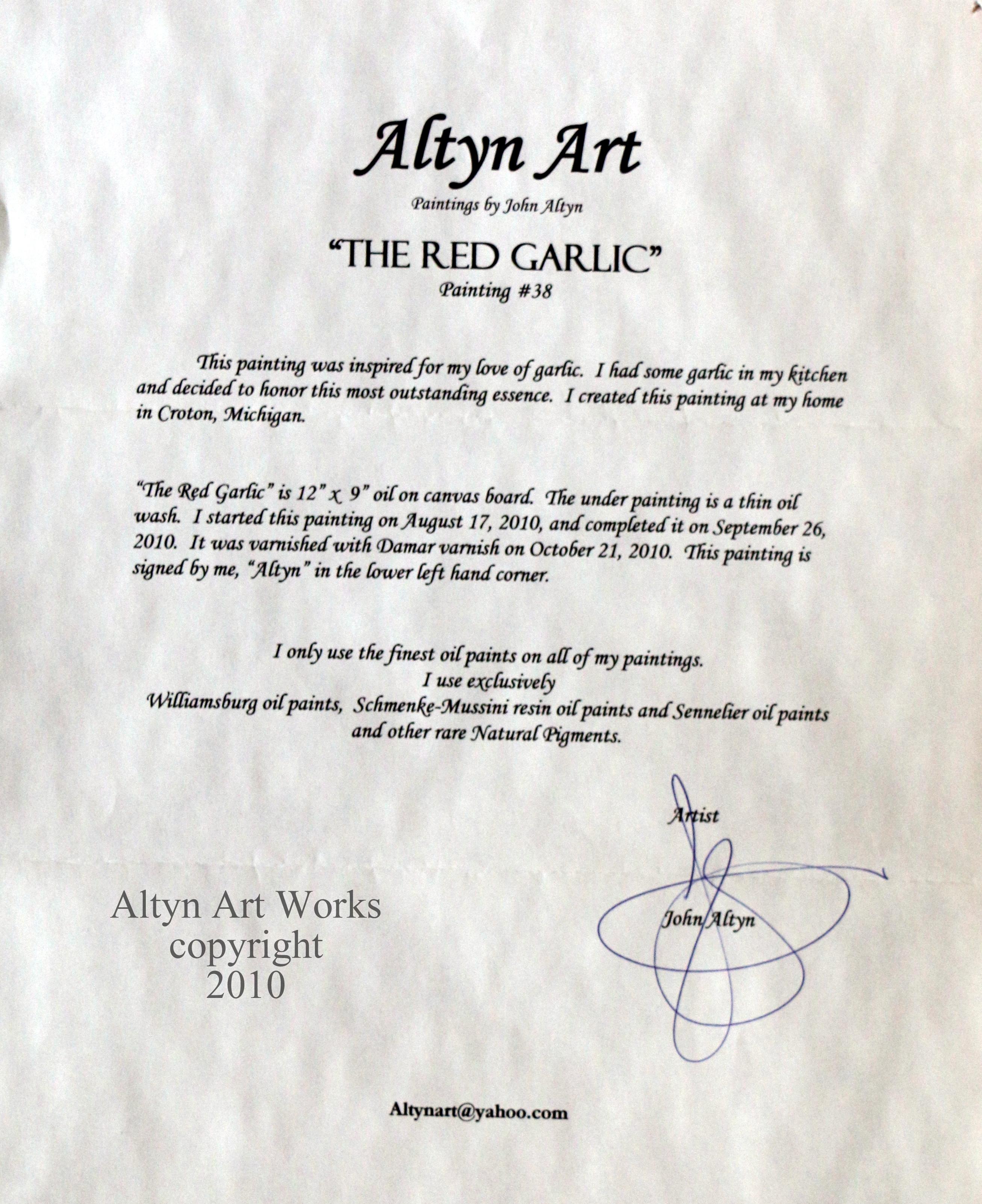 John Altyn - Red Garlic For Sale at 1stDibs | john altyn, altyn for ...