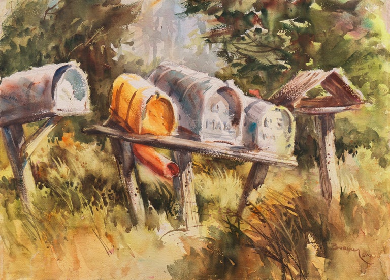 Jane Burnham - 'Rural Mailboxes', California Woman Artist, Society of ...
