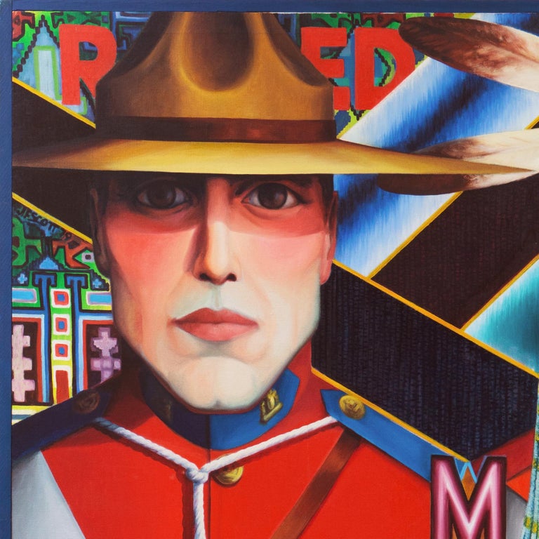 James Scott - 'Red Man/White Man', Large Pop Art Figural, First Nation ...