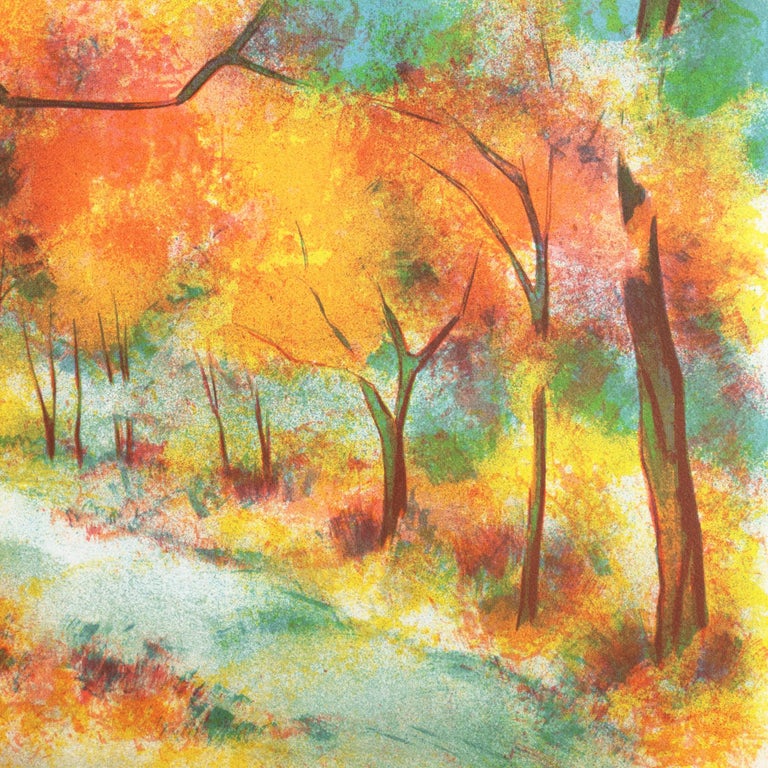 Victor Zarou - 'Autumn Colors', French Post-Impressionist Landscape ...