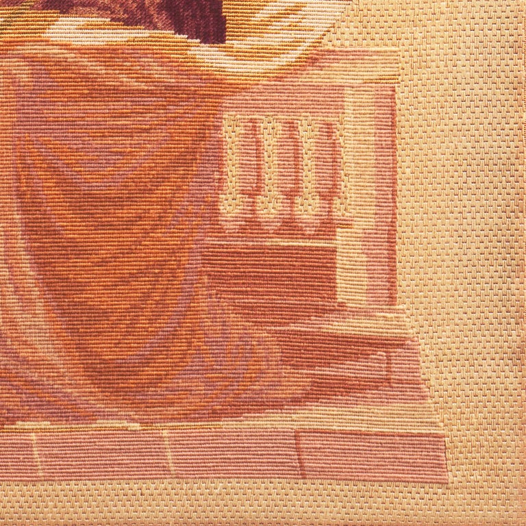Unknown Homer 19th Century Figural Embroidery Showing The Blind Poet Playing His Lyre For