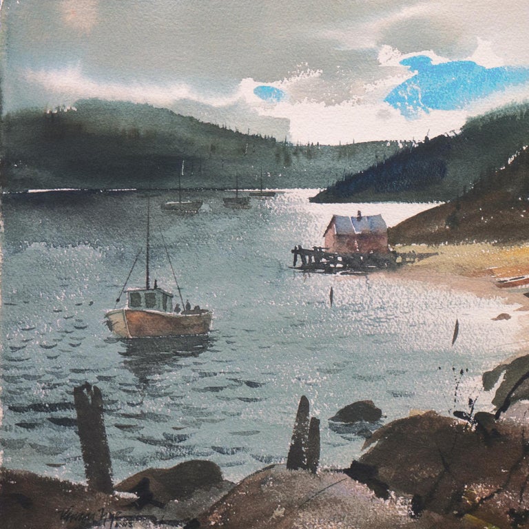Vernon Nye - 'Estuary at Sunset', Mendocino, California, American ...
