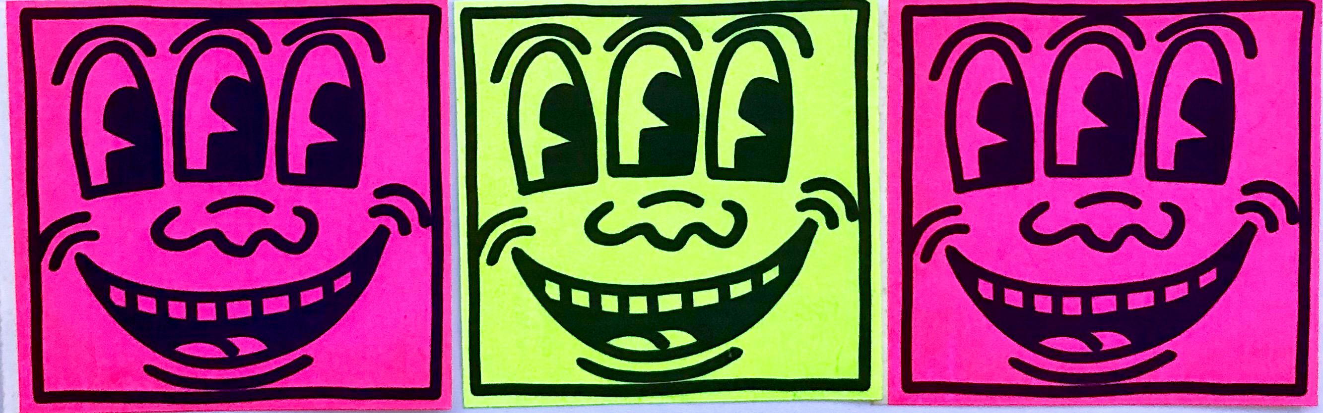 Keith Haring - Original Keith Haring Three Eyed Smiling Face stickers ...