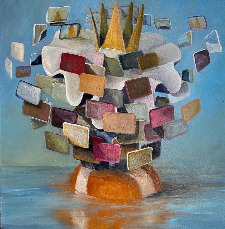 Joe Concra - Little King on Lifesaver- 36 X 36 For Sale at 1stDibs