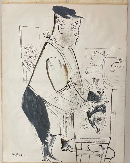 William Gropper - "Far Turn" Mid 20th Century American Scene Horse ...