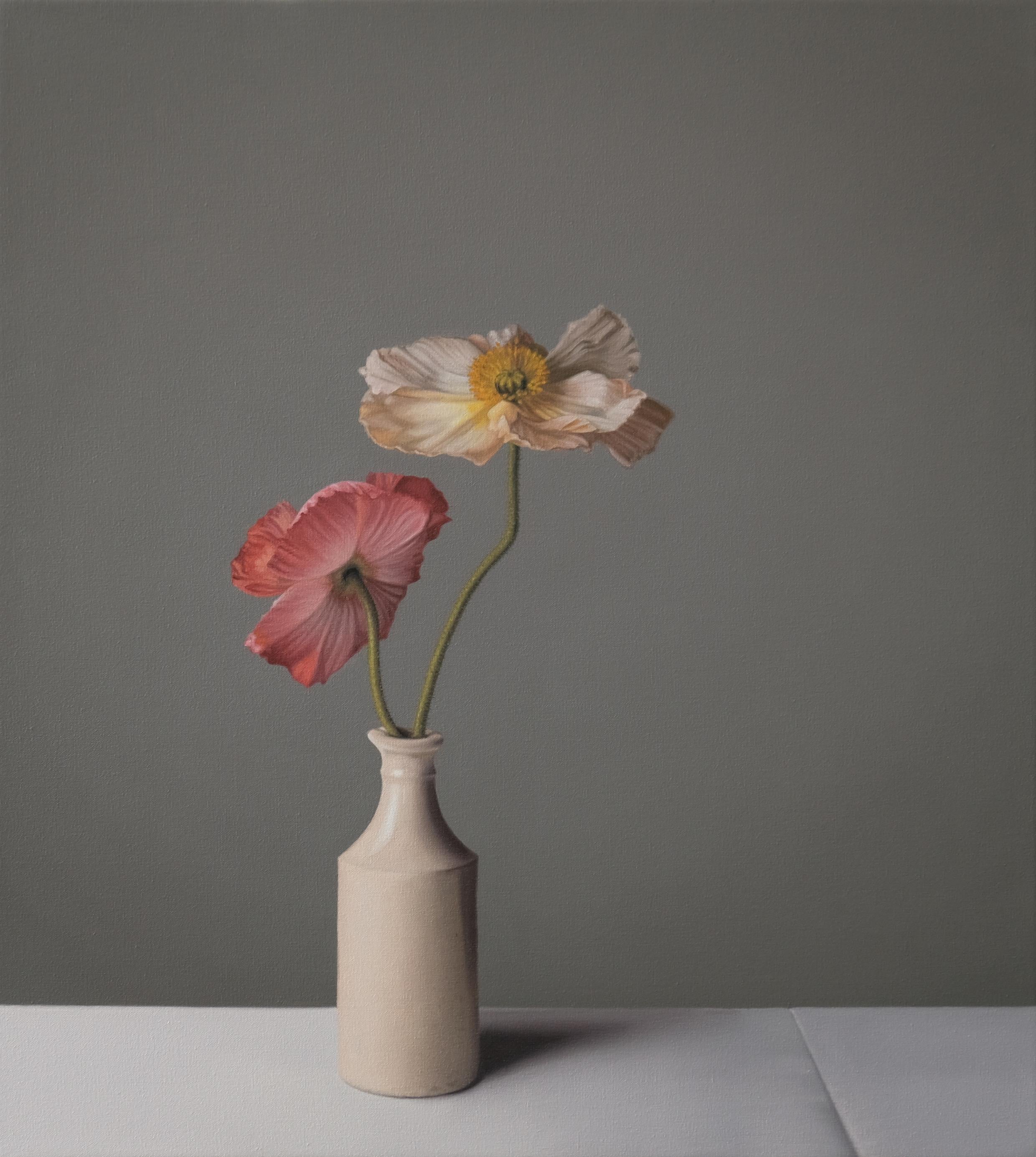 Jo Barrett - Still Life with Red and Pink Icelandic Poppies at 1stDibs
