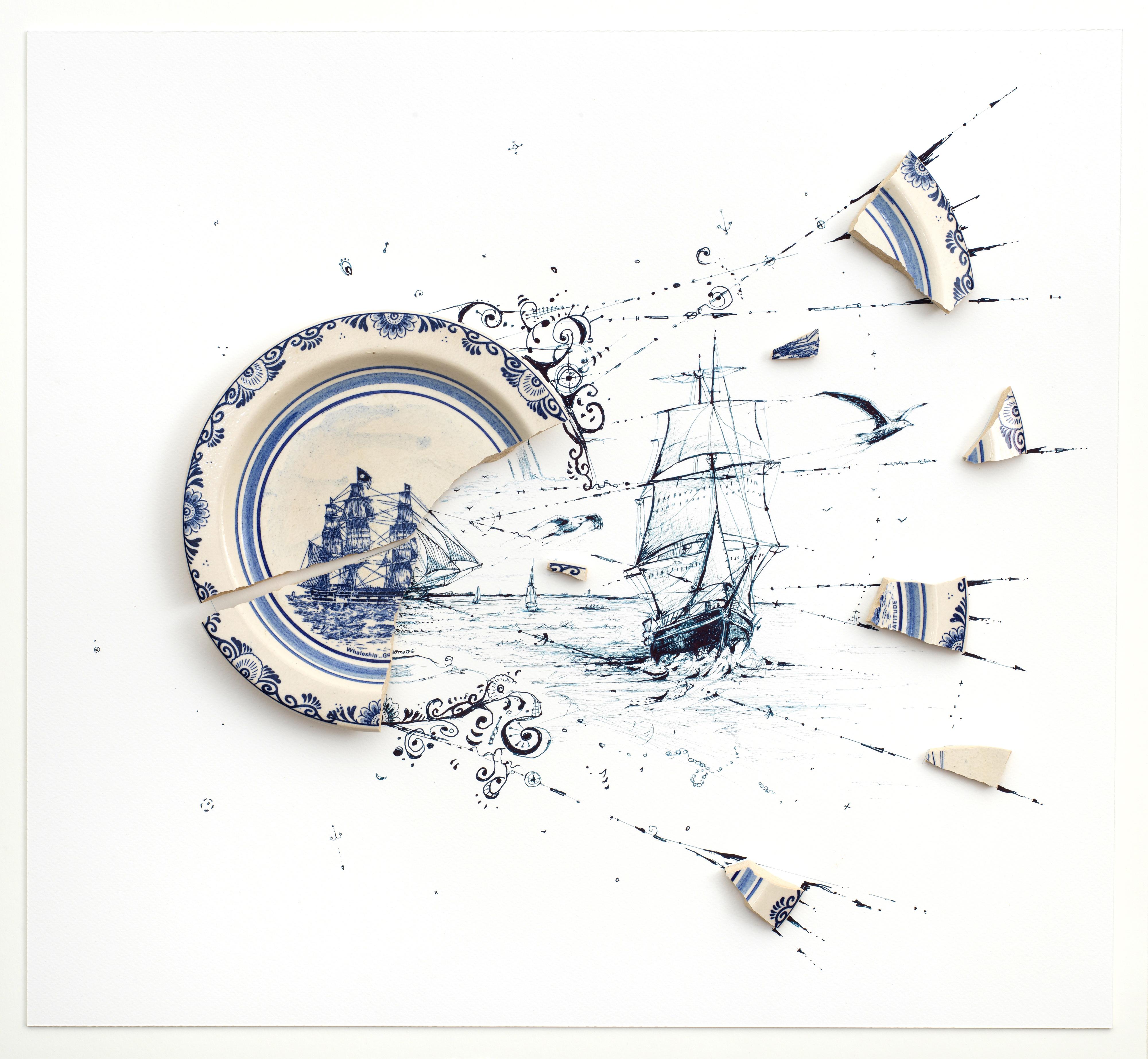 Robert Strati - Ink on paper, porcelain wall sculpture, Robert Strati ...