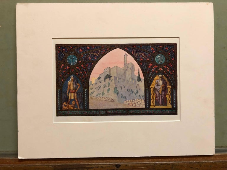 Zeev Raban - Rare Judaica Jerusalem Bezalel Zeev Raban Chromolithograph ...