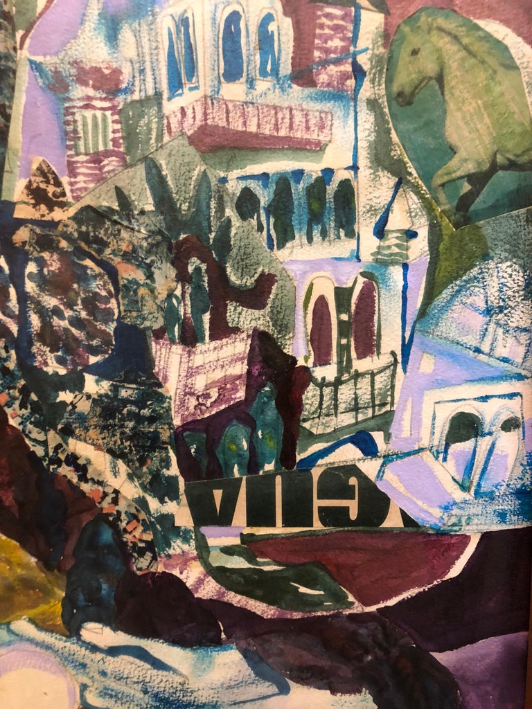 Paul Shimon - Assemblage Collage Painting Outsider Art Rabbis Studying ...