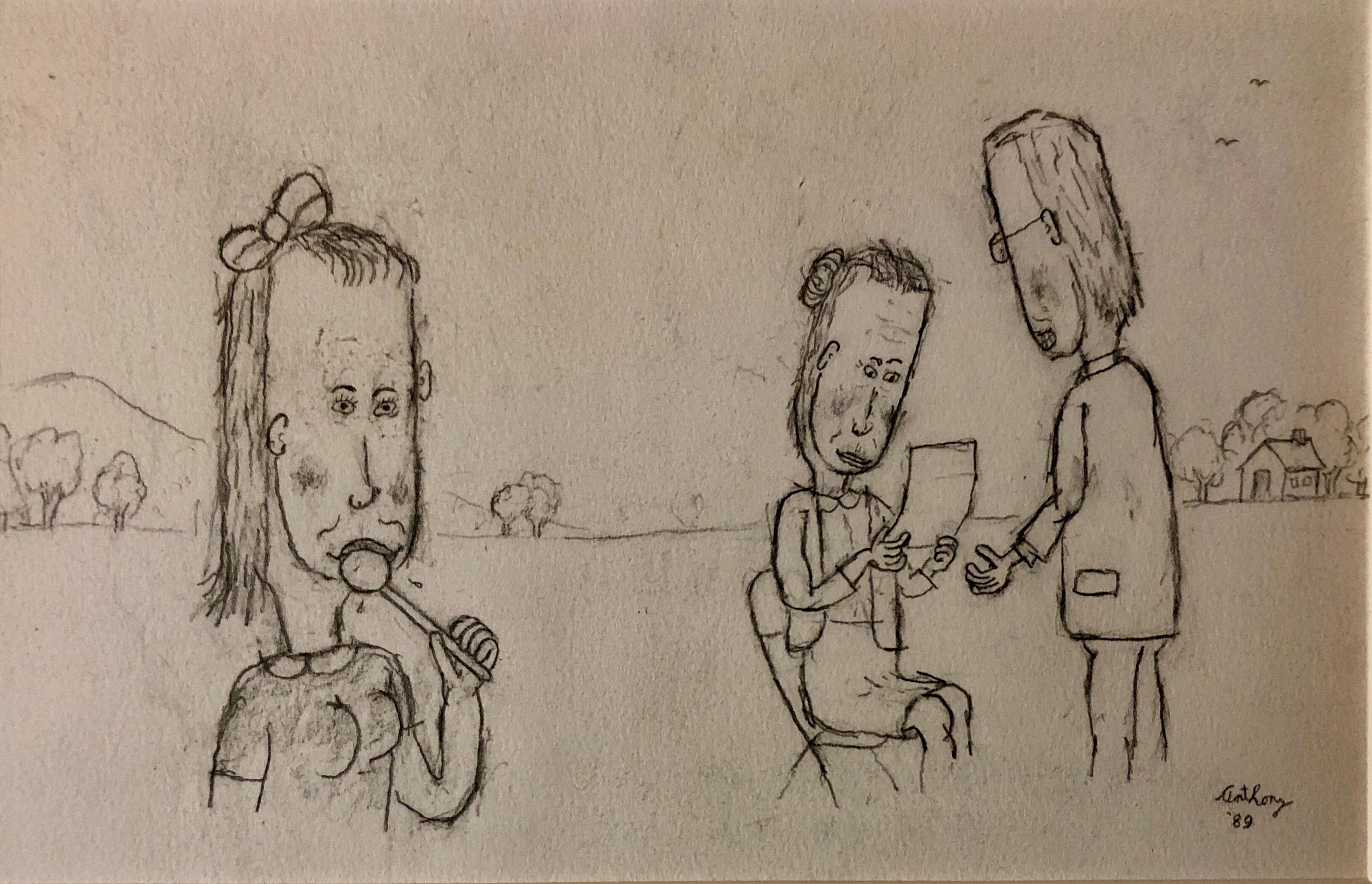 William Anthony - William Anthony 1976 Caricature Drawing John ...