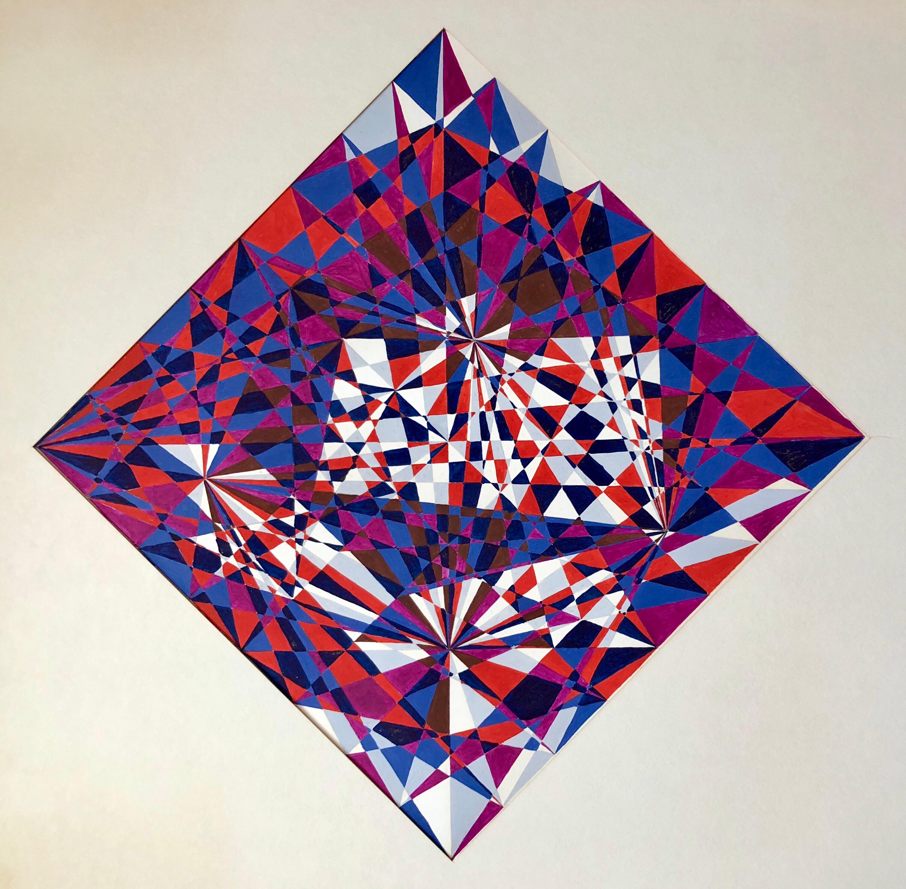 Alvin Dickstein - Untitled 1960s Abstract Geometric Expressionist New ...