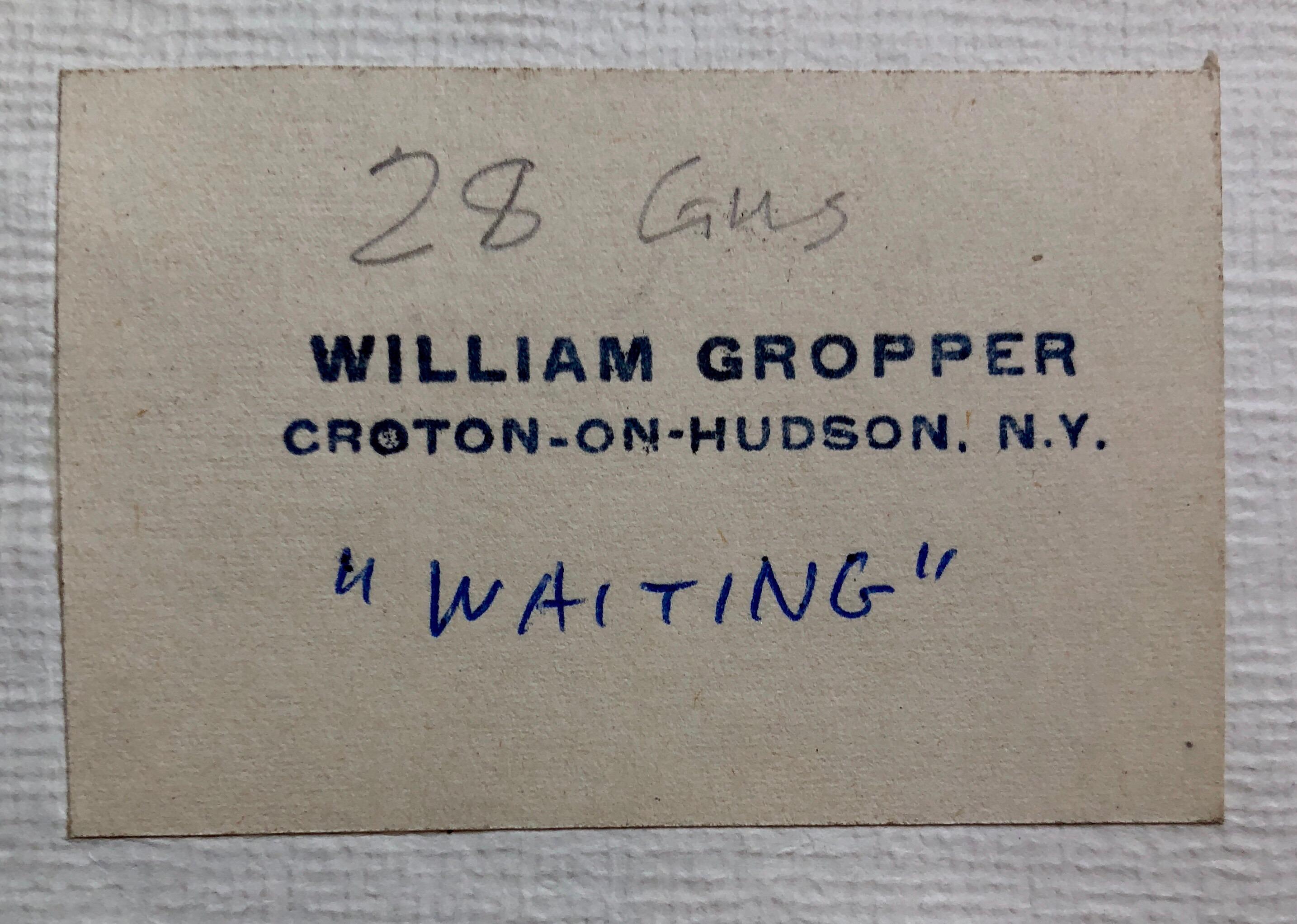 William Gropper - Charcoal Drawing "Waiting" Pensive Woman Americana ...