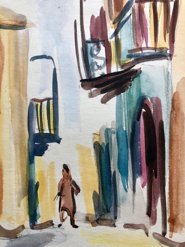 David Gilboa - Old City Jerusalem Watercolor Painting, Israeli Judaica ...