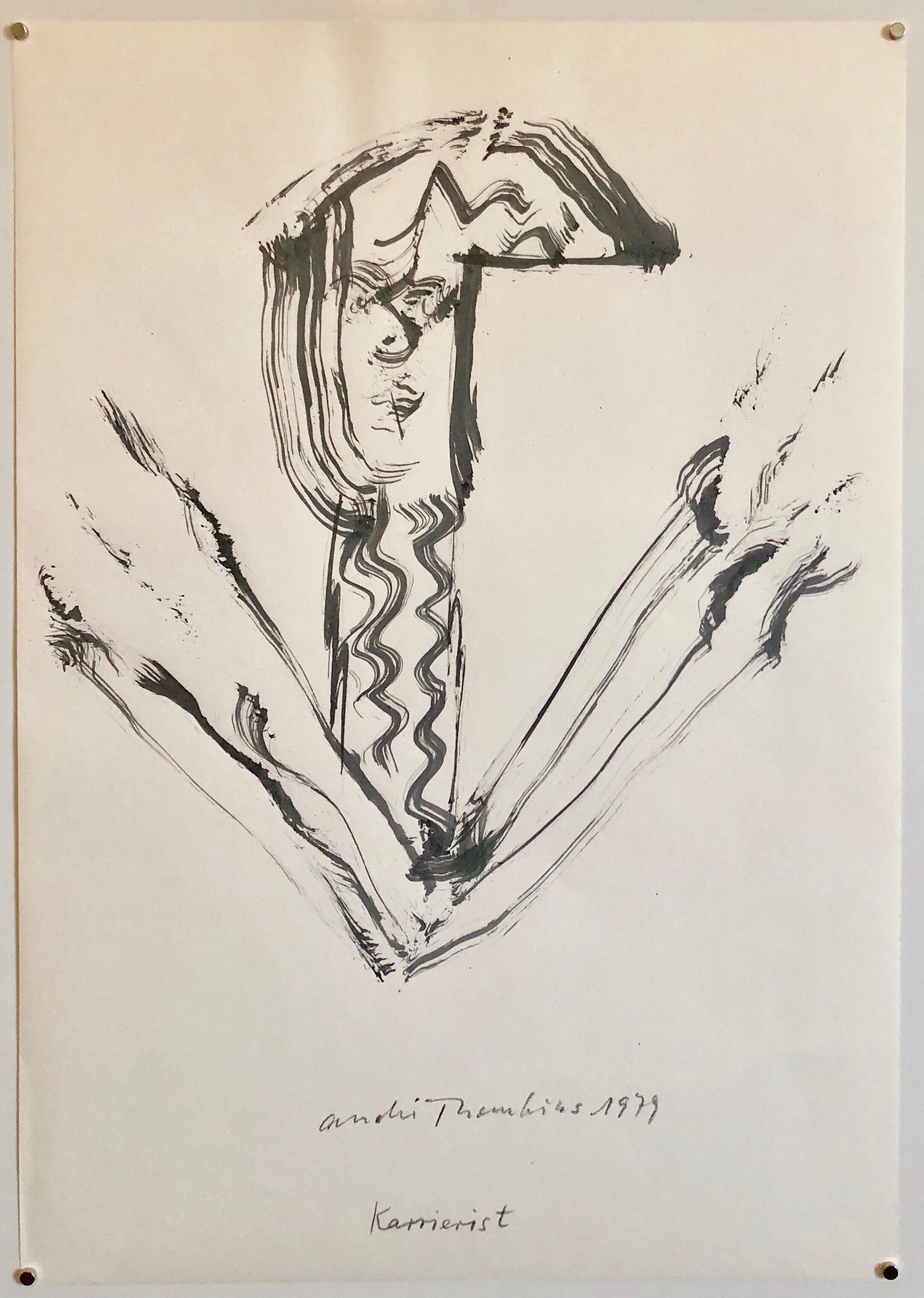 André Thomkins - 70s Modernist Swiss Dada Surrealist Painting Signed ...