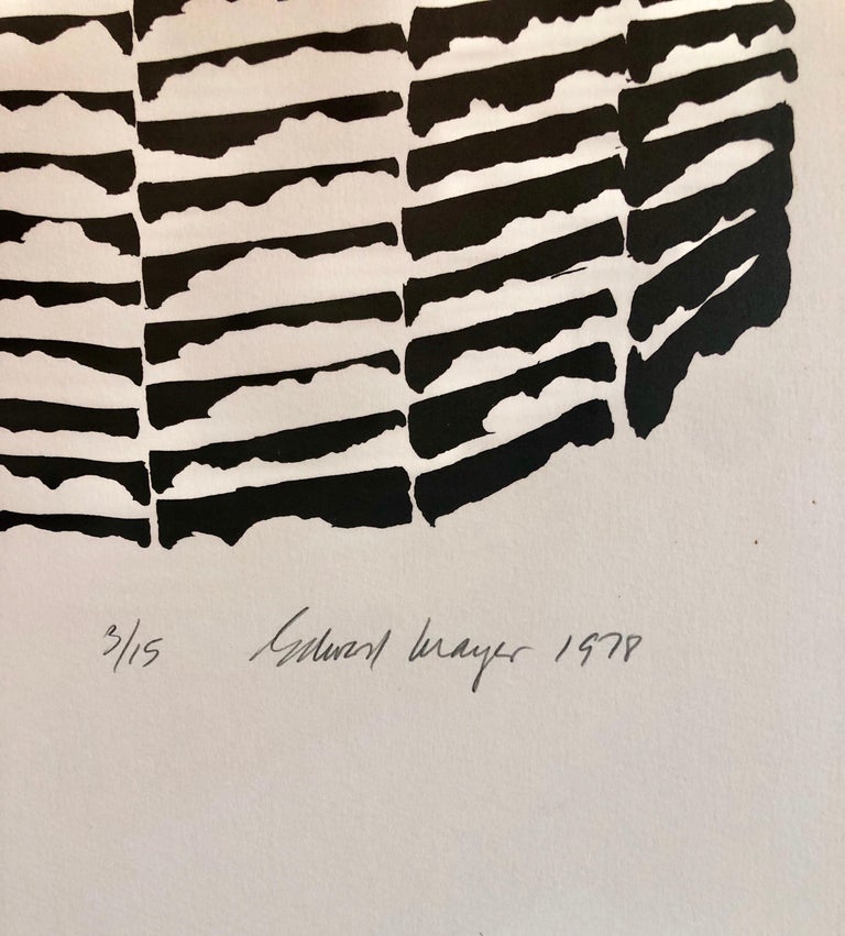 Edward Mayer - Edward Mayer Sculpture Abstract Modernist Lithograph ...