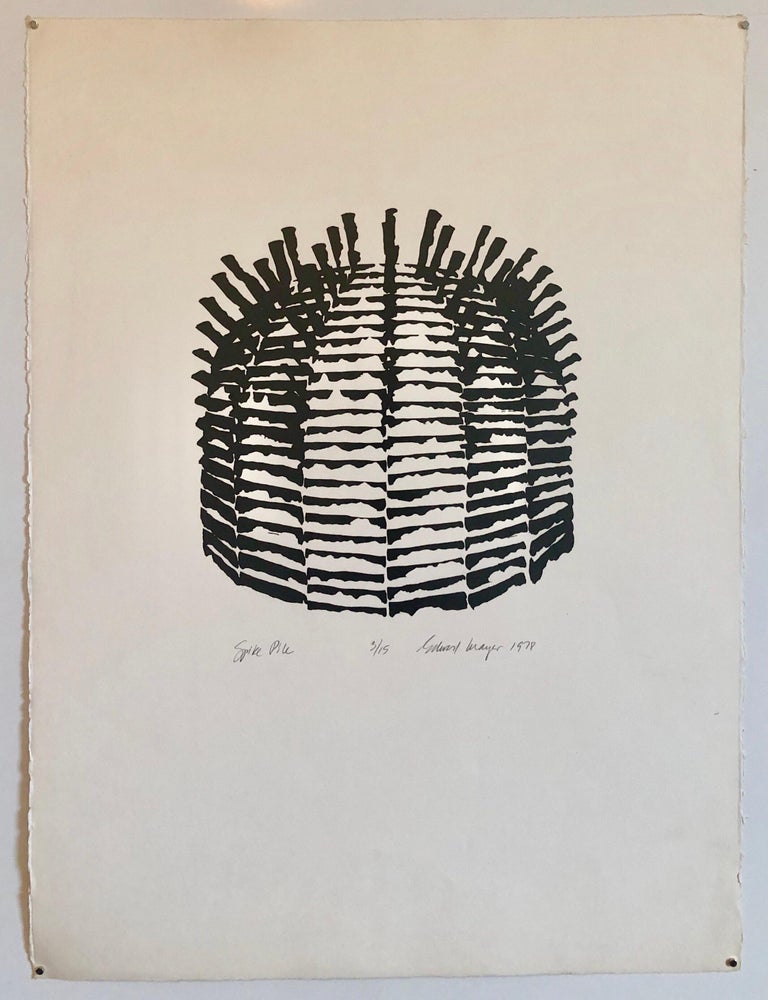 Edward Mayer - Edward Mayer Sculpture Abstract Modernist Lithograph ...