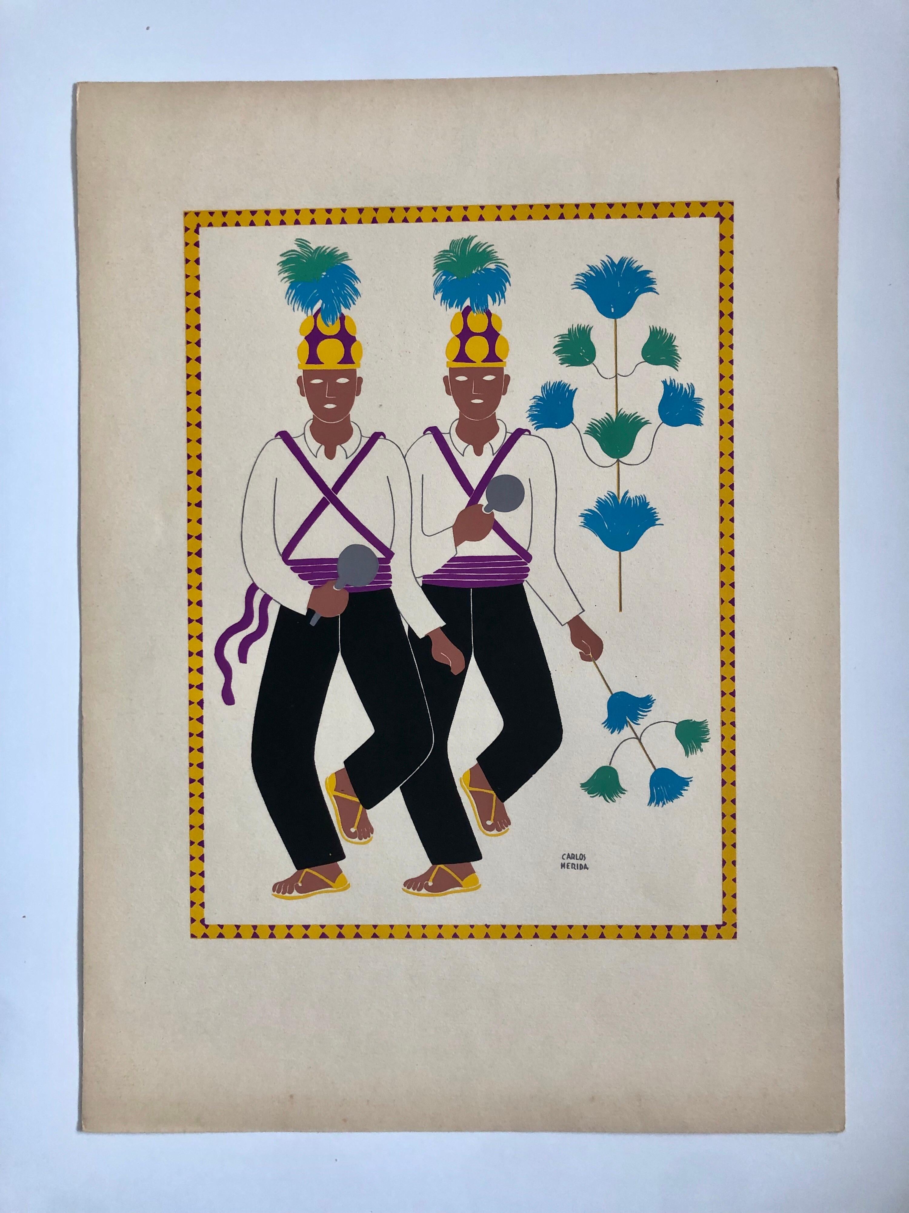 Carlos Merida - 1945 Mexican Modernist Silkscreen Serigraph Print ...
