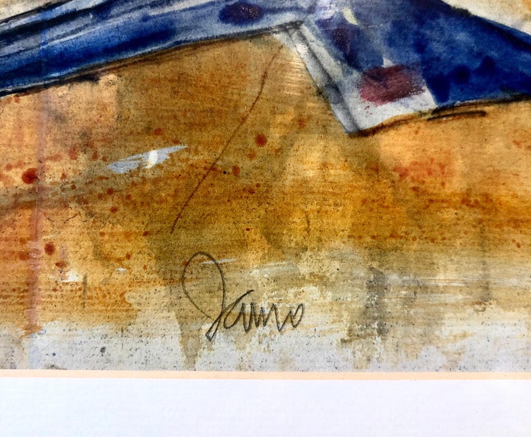 Marcel Janco - Rare Dada Artist Israeli Watercolor Painting Abstract ...