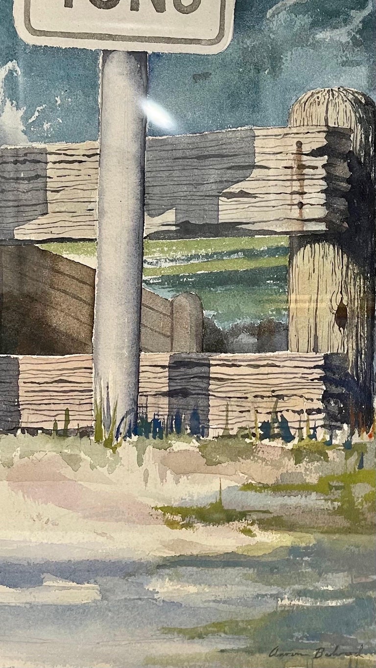 Aaron Bohrod - Watercolor Painting Road Signs, Load Limit, Aaron Bohrod ...