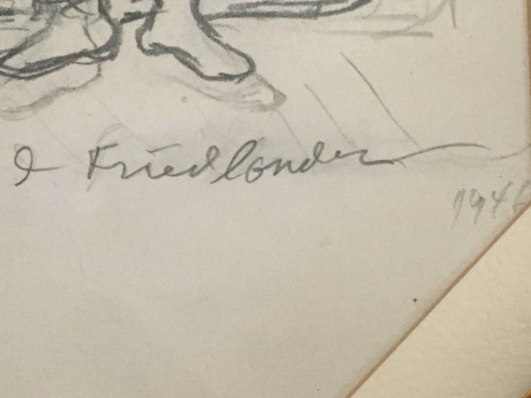Isaac Friedlander - RARE WPA ARTIST ISAAC FRIEDLANDER Judaica Drawing ...