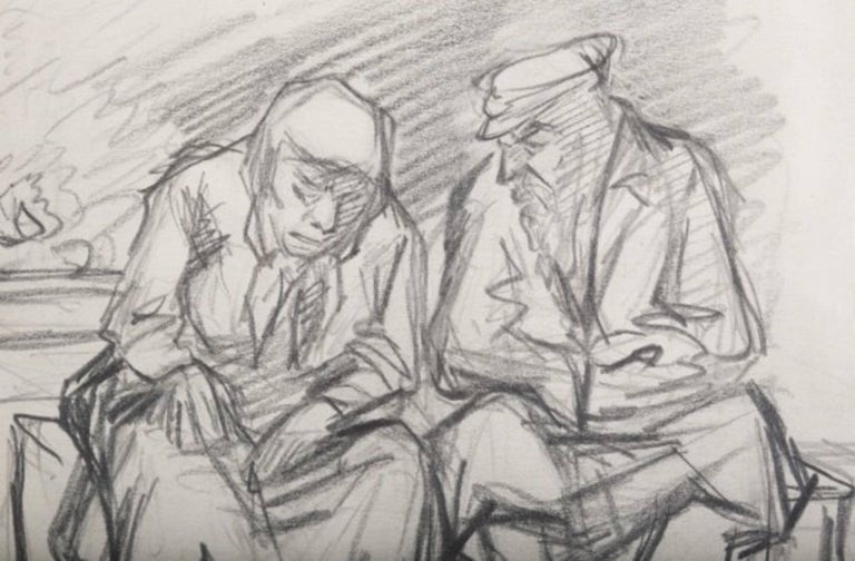 Isaac Friedlander - RARE WPA ARTIST ISAAC FRIEDLANDER Judaica Drawing ...