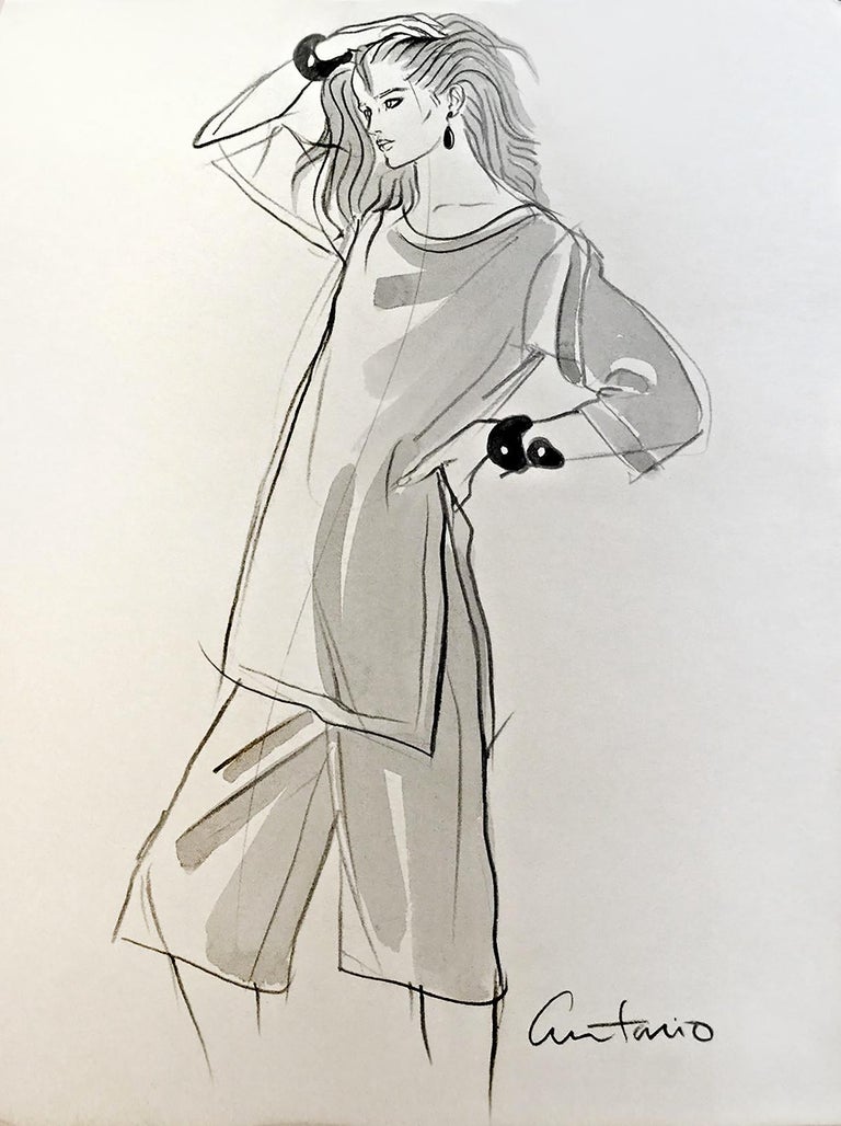 Fashion Model Full Body Drawing