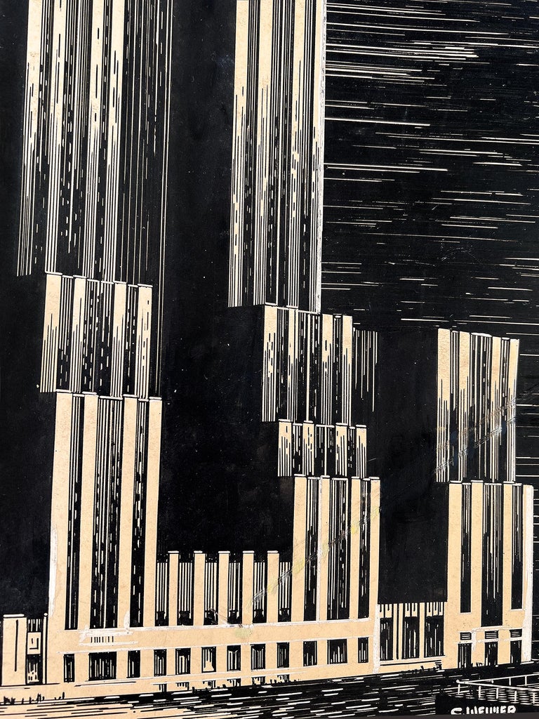 Charles Perry Weimer - Waldorf Astoria Art Deco Illustration For Sale ...