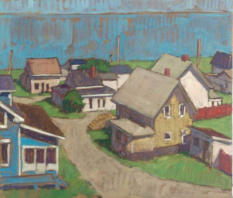 Tim McGuire - Seaside Village, Summer Afternoon For Sale at 1stDibs