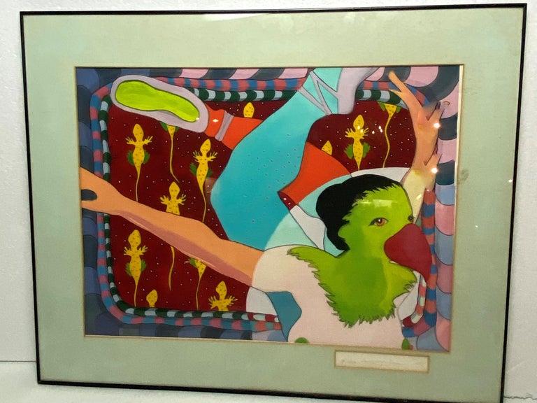 Unknown - Figure by Robin Endsley-Fenn Gouache For Sale at 1stDibs