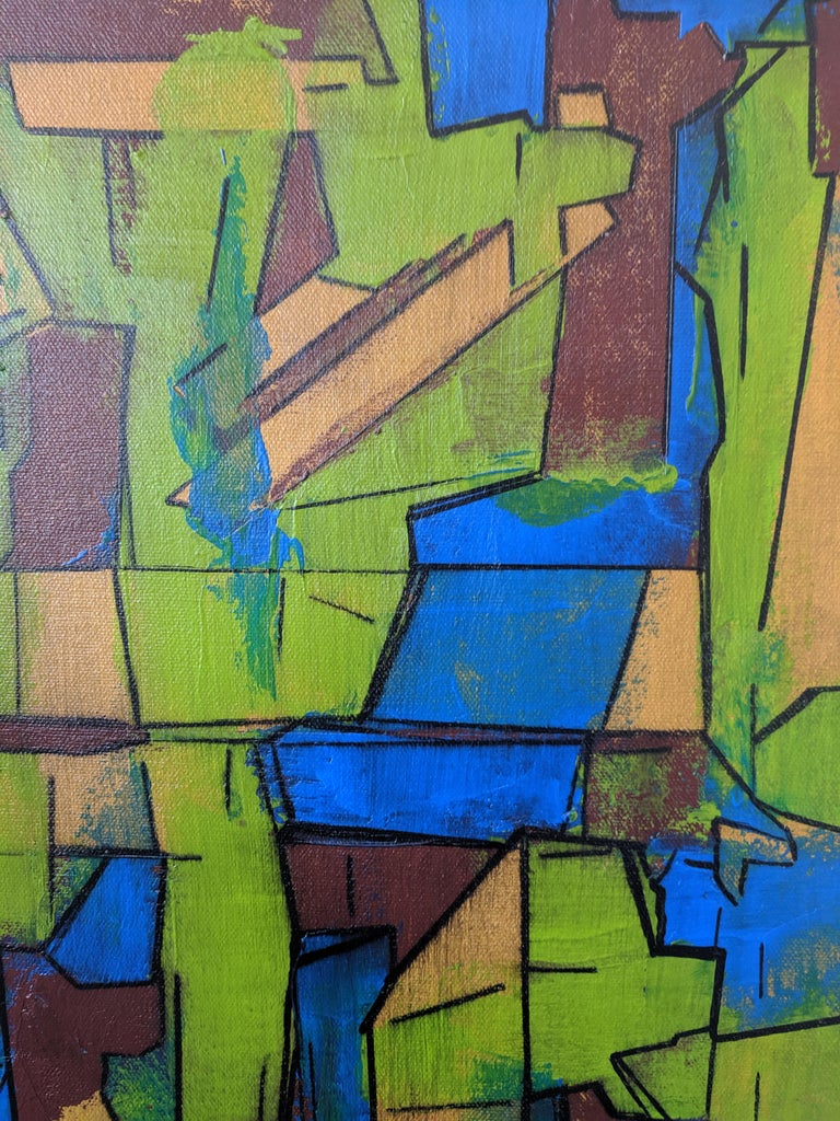 Mary Wheeler - Geometric Abstract Painting --Travels For Sale at 1stDibs