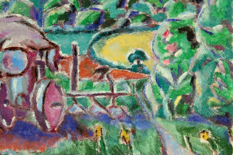 Lois Hutton - Paysage Provencal - Cubist Oil, Farmland Landscape by ...