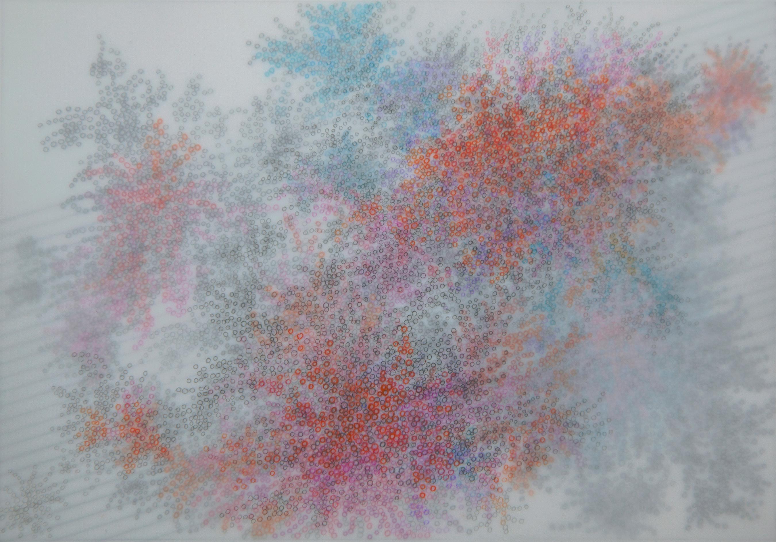Sung Won Yun - Inner Space, organic abstract graphite and colored ...