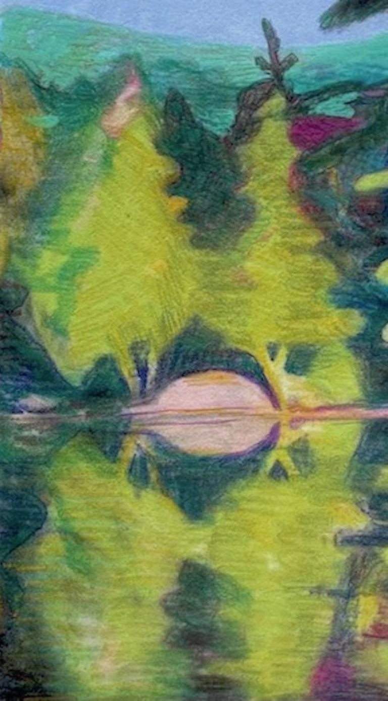 Sandy Litchfield - Osprey Island, impressionist coloured pencil ...