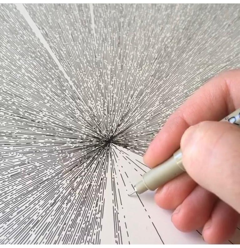 Jenifer Kent - Quantum, a highly detailed geometric black ink drawing ...