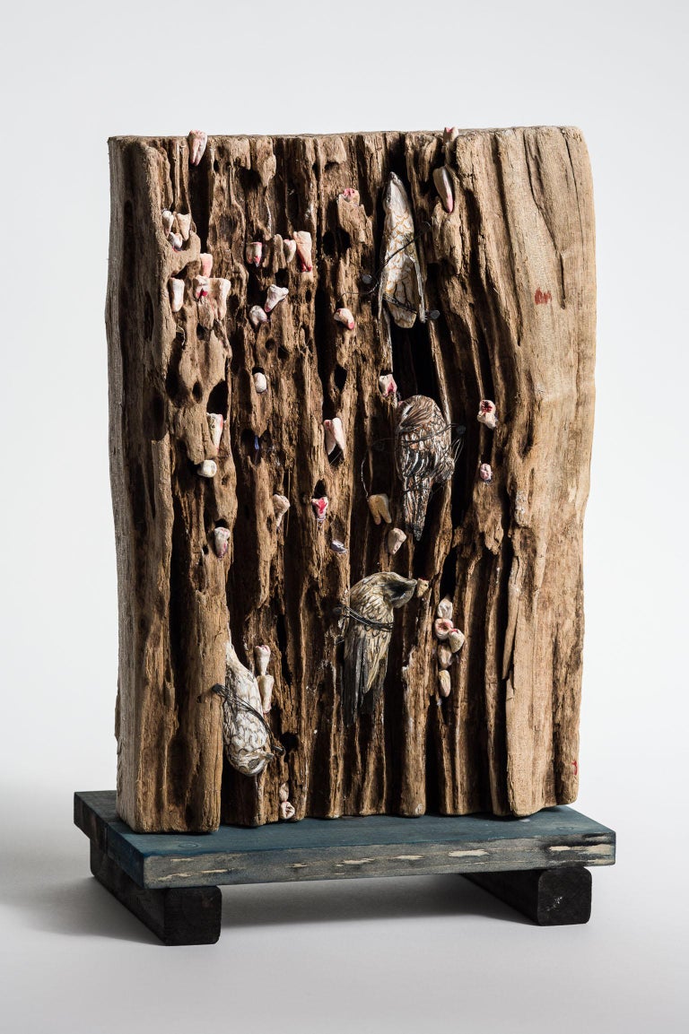 Elizabeth Jordan - Bird on wood, sculpture: 'The Argonne Forest' at 1stDibs