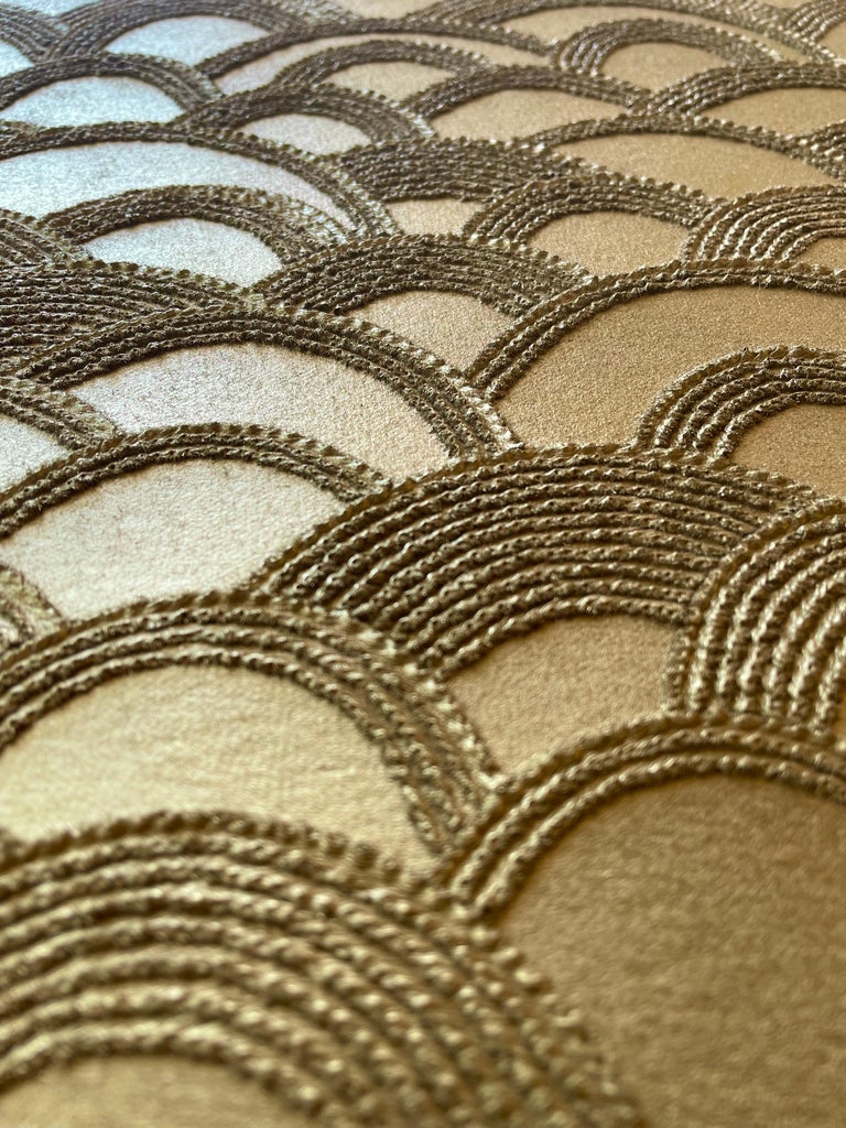 Antonin Anzil - #5- intricate gold color 3D abstract geometric drawing ...