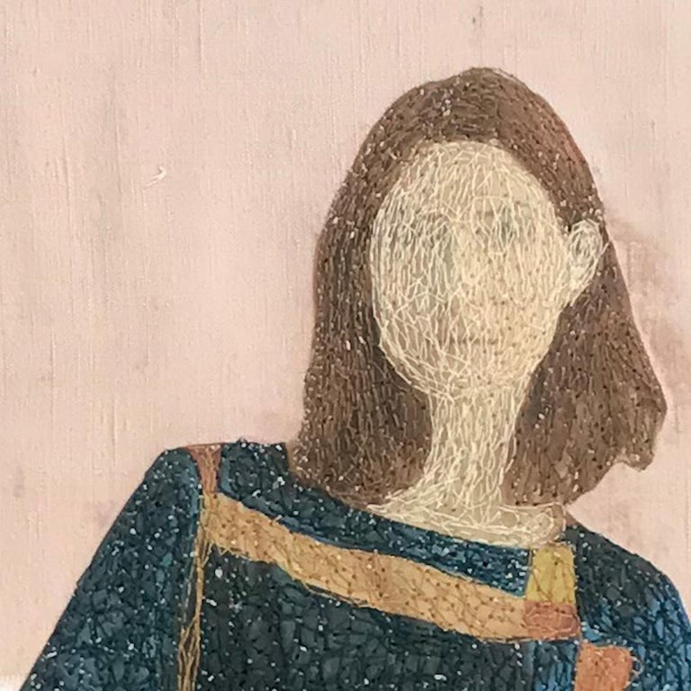 Michele Landel - Their 2 - contemporary embroidered photo transfer of ...