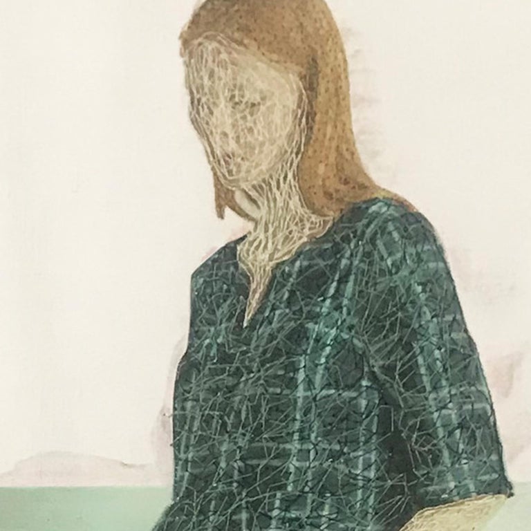 Michele Landel - Their 1 - contemporary embroidered photo transfer of ...