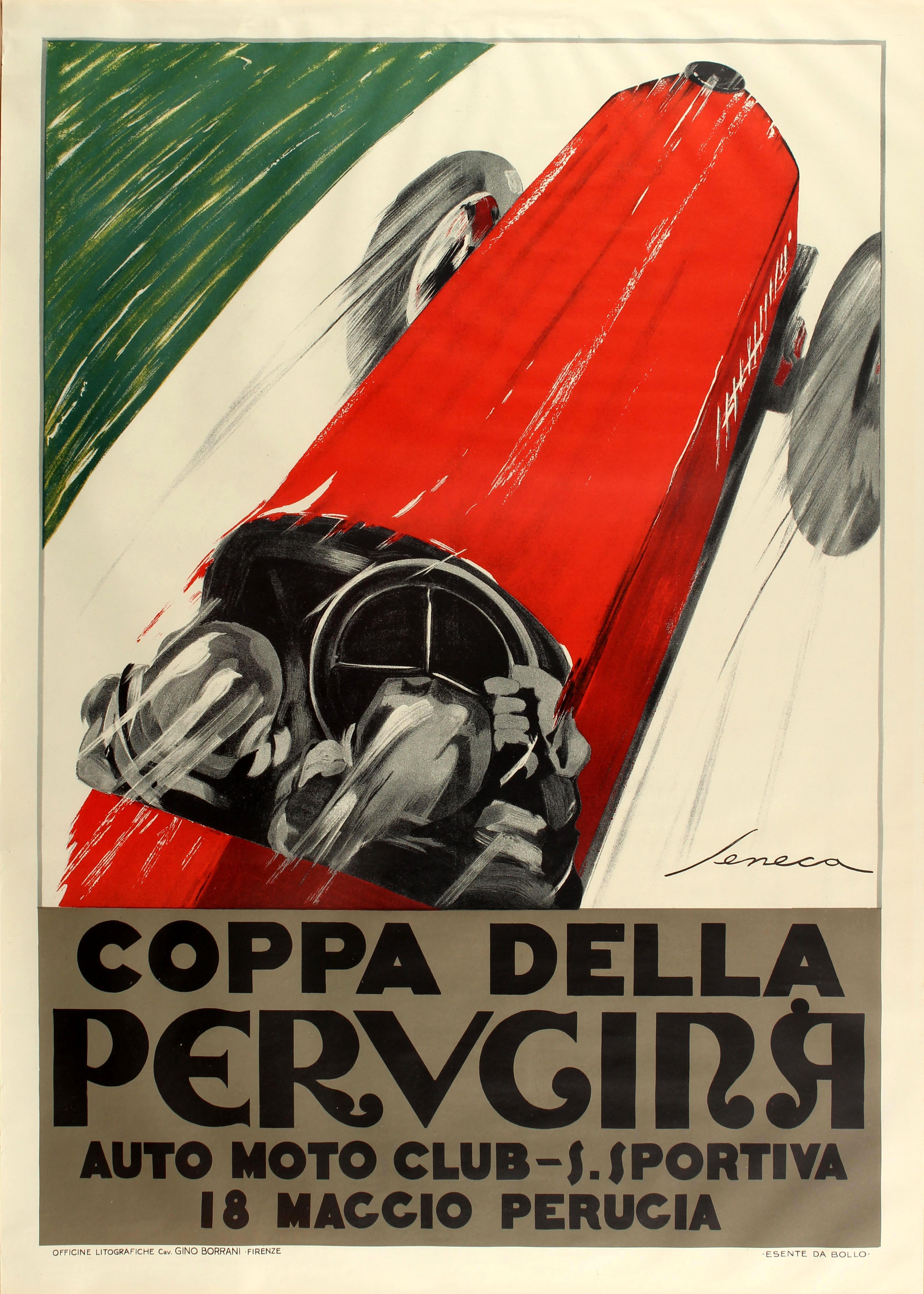 Federico Seneca - Large Coppa Della Perugina Sports Car Racing Poster ...