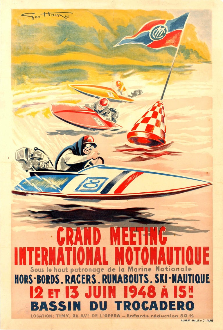 Geo Ham - Original Vintage Water Sport Poster For Grand Meeting ...