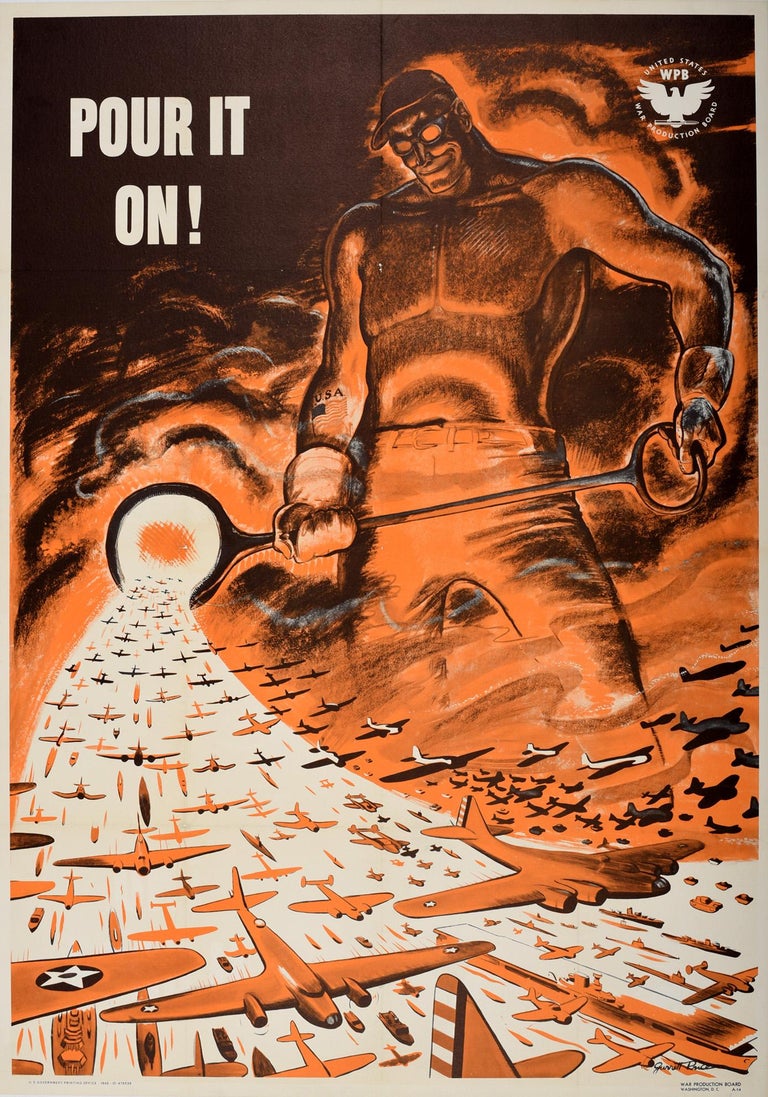 William Garrett Price - Original Vintage Poster Pour It On WWII ...