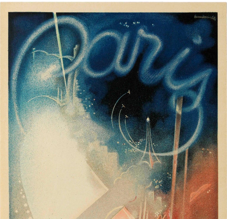 E Beaudoin And M Lods Original Vintage Poster World S Fair Paris
