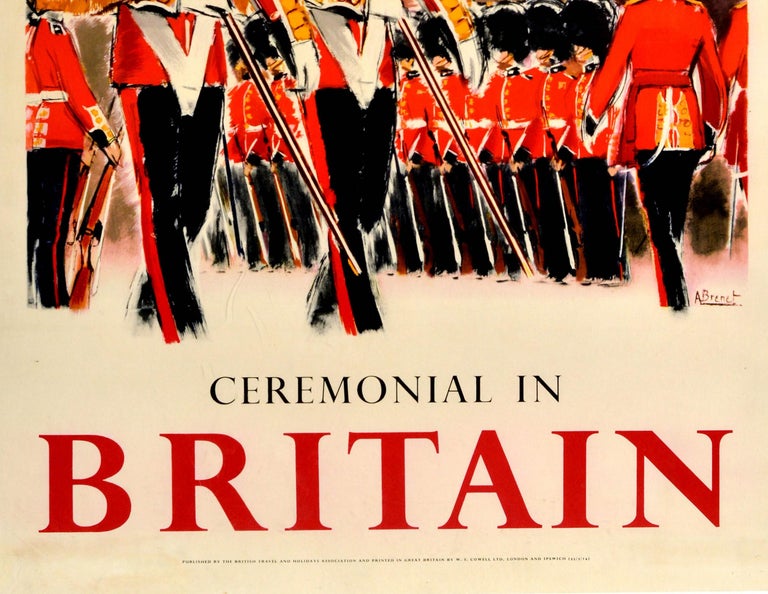 A. Brenet - Original Vintage Travel Poster Ceremonial In Britain Royal ...